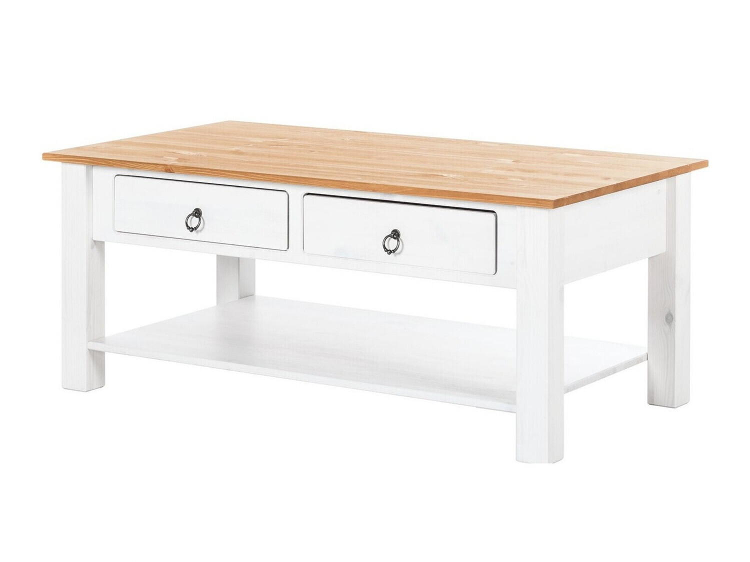 Diivanilaud Denton 120 (Valge + Mee tamm) - Elutoamööbel | Moobel1.ee